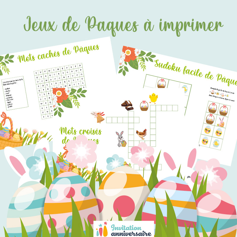 Jeux de Pâques à imprimer - Invitation Anniversaire