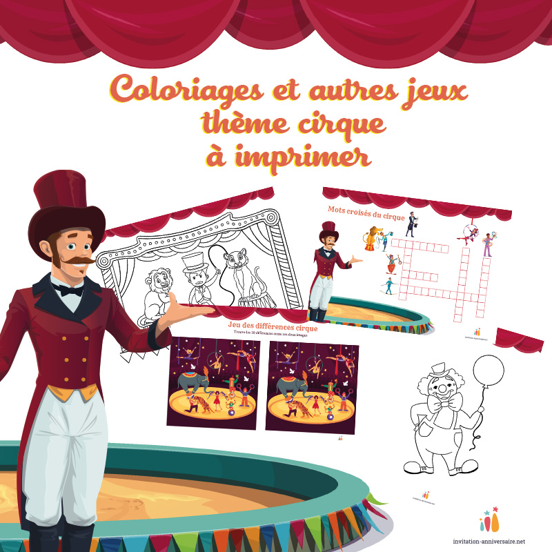 Coloriages et autres jeux gratuits à imprimer sur le thème du cirque ...